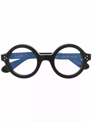 LESCA Round-frame Glasses - Black