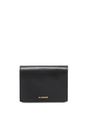 JIL SANDER Logo-stamp Leather Card Holder - Black