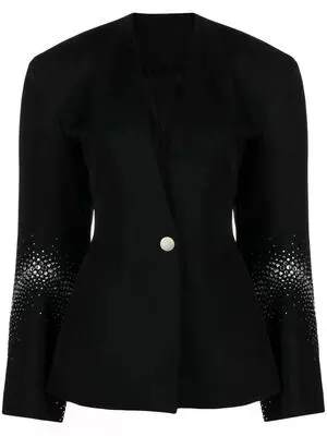 Attico Rhinestone-embellished Wool Blazer