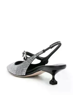 Miu Miu Rhinestone-embellished Pointed-toe Pumps