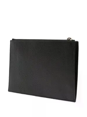Orciani Logo-lettering Leather Clutch - Black