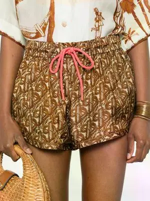 Zimmermann Coco Silk Shorts - Brown