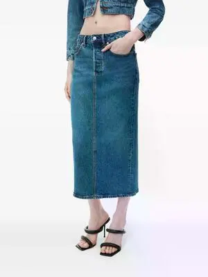 Alexander Wang Low-rise Denim Midi Skirt