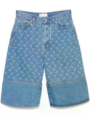 MARINE SERRE Monogram Denim Shorts