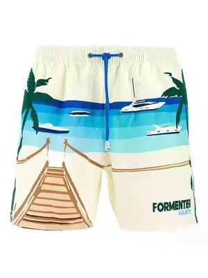 MC2 SAINT BARTH Graphic-print Swim Shorts - Neutrals