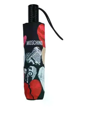Moschino Heart-print Folding Umbrella