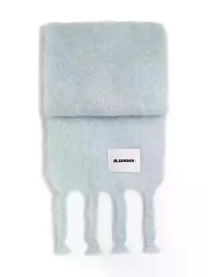 JIL SANDER Logo-patch Scarf - Blue