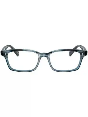 Oliver Spencer Rectangle-frame Glasses - Blue