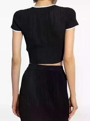 Amiri Ribbed Embroidered Logo Crop Top