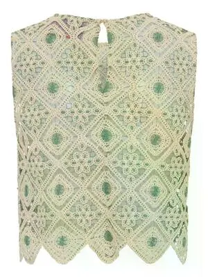 La DoubleJ Aria Macramé Cropped Blouse