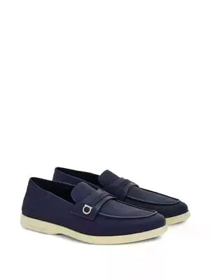 FERRAGAMO Gancini-plaque Leather Loafers
