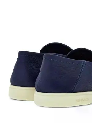 FERRAGAMO Gancini-plaque Leather Loafers
