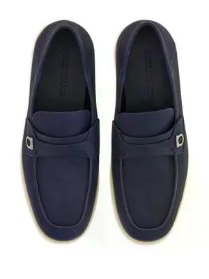 FERRAGAMO Gancini-plaque Leather Loafers
