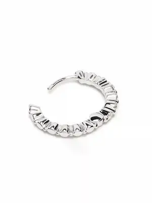 MARIA BLACK 14k White Gold True Romance 10 Diamond Huggie Earring