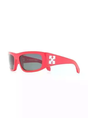Off-White Arrows Rectangular Sunglasses - Red