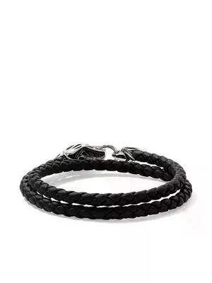 John Hardy Sterling And Leather Naga Wrap Sapphire Bracelet
