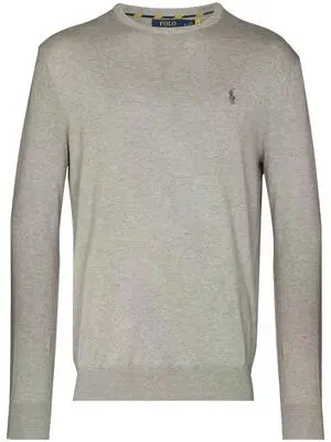 Polo Ralph Lauren Embroidered Logo Crew Neck Jumper - Grey