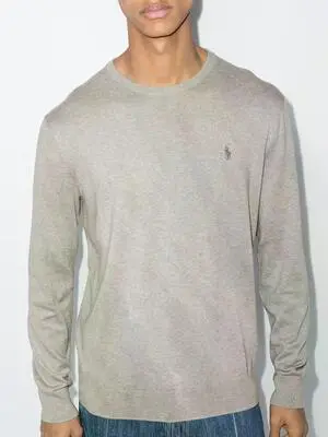 Polo Ralph Lauren Embroidered Logo Crew Neck Jumper - Grey