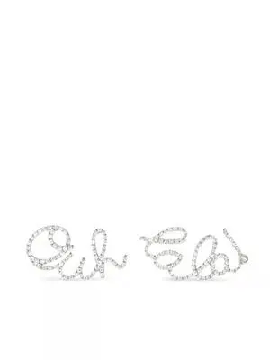LILY GABRIELLA 18k White Gold Ouh Lala Diamond Stud Earrings - Silver