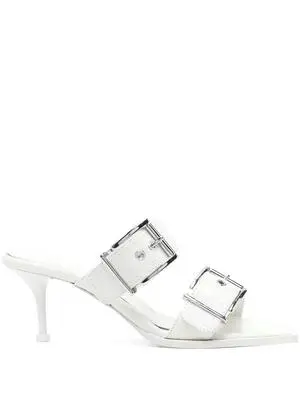 Alexander McQueen Buckled Leather Sandals - White