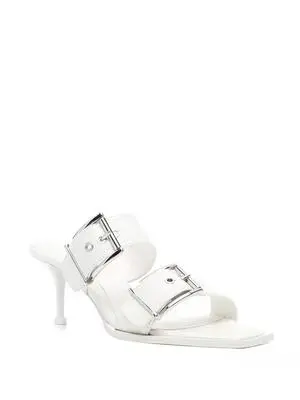 Alexander McQueen Buckled Leather Sandals - White