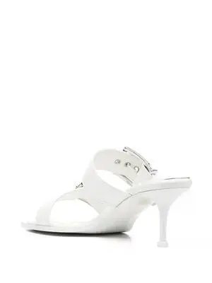 Alexander McQueen Buckled Leather Sandals - White