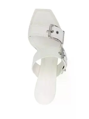 Alexander McQueen Buckled Leather Sandals - White