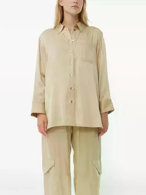 GANNI Long-sleeve Satin Shirt