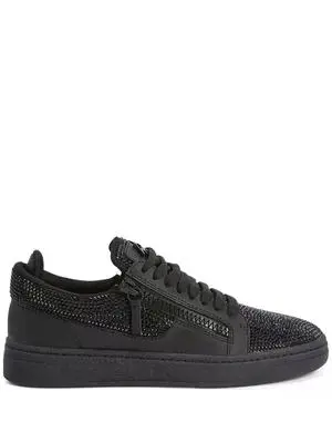 GIUSEPPE ZANOTTI Embellished Double-zip Low-top Sneakers