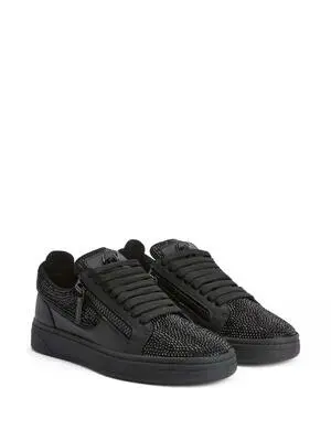 GIUSEPPE ZANOTTI Embellished Double-zip Low-top Sneakers