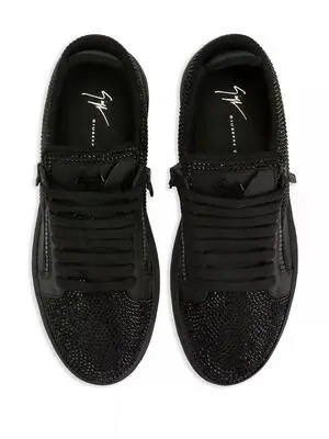 GIUSEPPE ZANOTTI Embellished Double-zip Low-top Sneakers