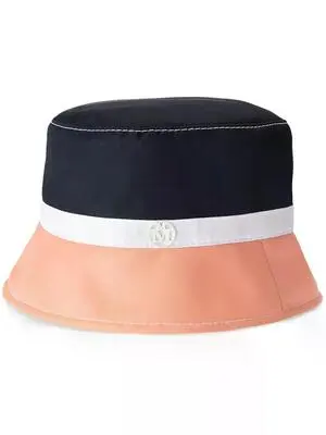 MAISON MICHEL Axel Striped Bucket Hat - Pink