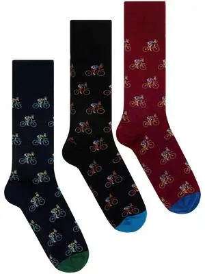 Paul Smith Patterned Knitted Socks - Red