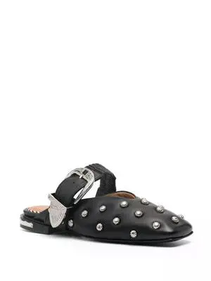 Toga Stud-embellished Leather Mules