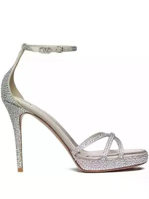 Valentino Garavani Silver Tone Sandals For Women