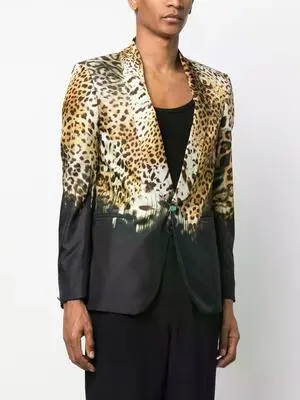 Roberto Cavalli Leopard-print Silk Blazer