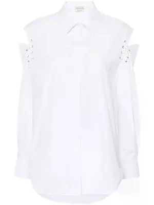 Alexander McQueen Cut-out Detail Cotton Shirt