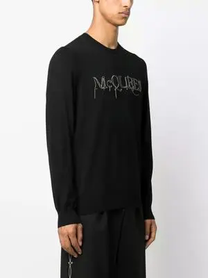 Alexander McQueen Embroidered-logo Cotton Jumper