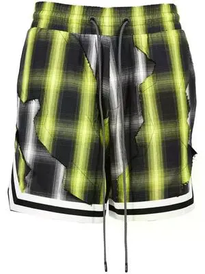 MOSTLY HEARD RARELY SEEN Cut-up Plaid Shorts - Black
