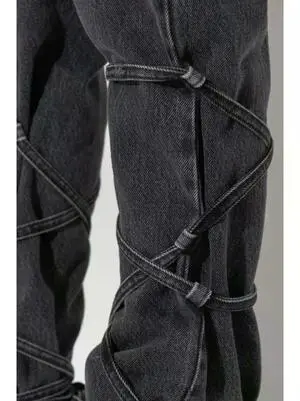 Alexander McQueen Asymmetrical Tied Jeans