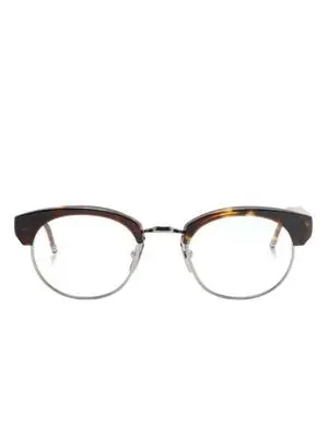 Thom Browne Tortoiseshell-effect Pantos Frame Glasses - Brown