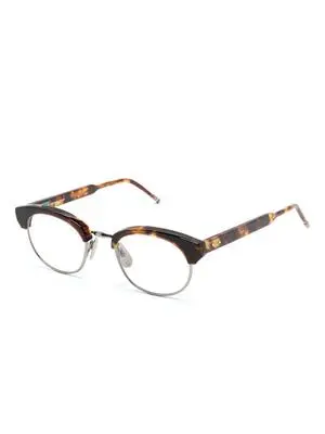 Thom Browne Tortoiseshell-effect Pantos Frame Glasses