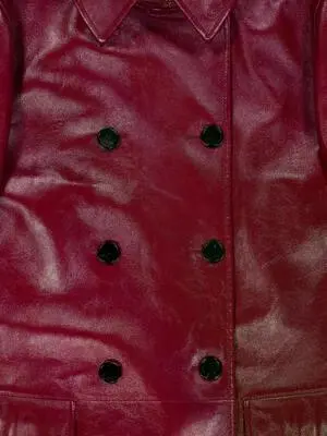 Gucci Leather Double-breasted Trench Coat