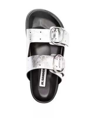 JIL SANDER Double-buckle Leather Sandals