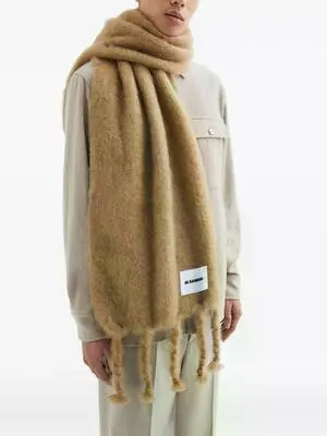 JIL SANDER Mohair-blend Scarf - Brown