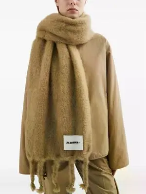 JIL SANDER Mohair-blend Scarf - Brown
