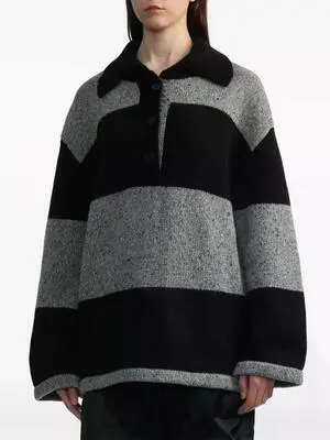 HALFBOY Spread-collar Striped Jumper