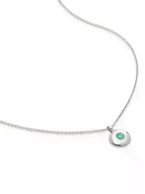 Monica Vinader Monica Vinader May Emerald Pendant Necklace Silver