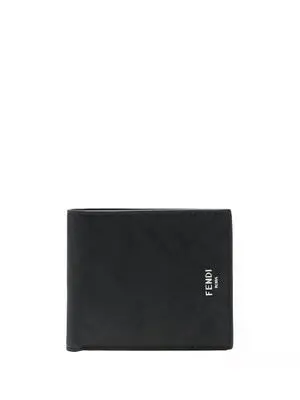 Fendi Shadow Logo-detail Leather Wallet - Black