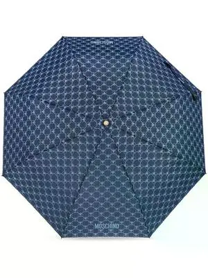 Moschino Monogram-pattern Umbrella - Blue